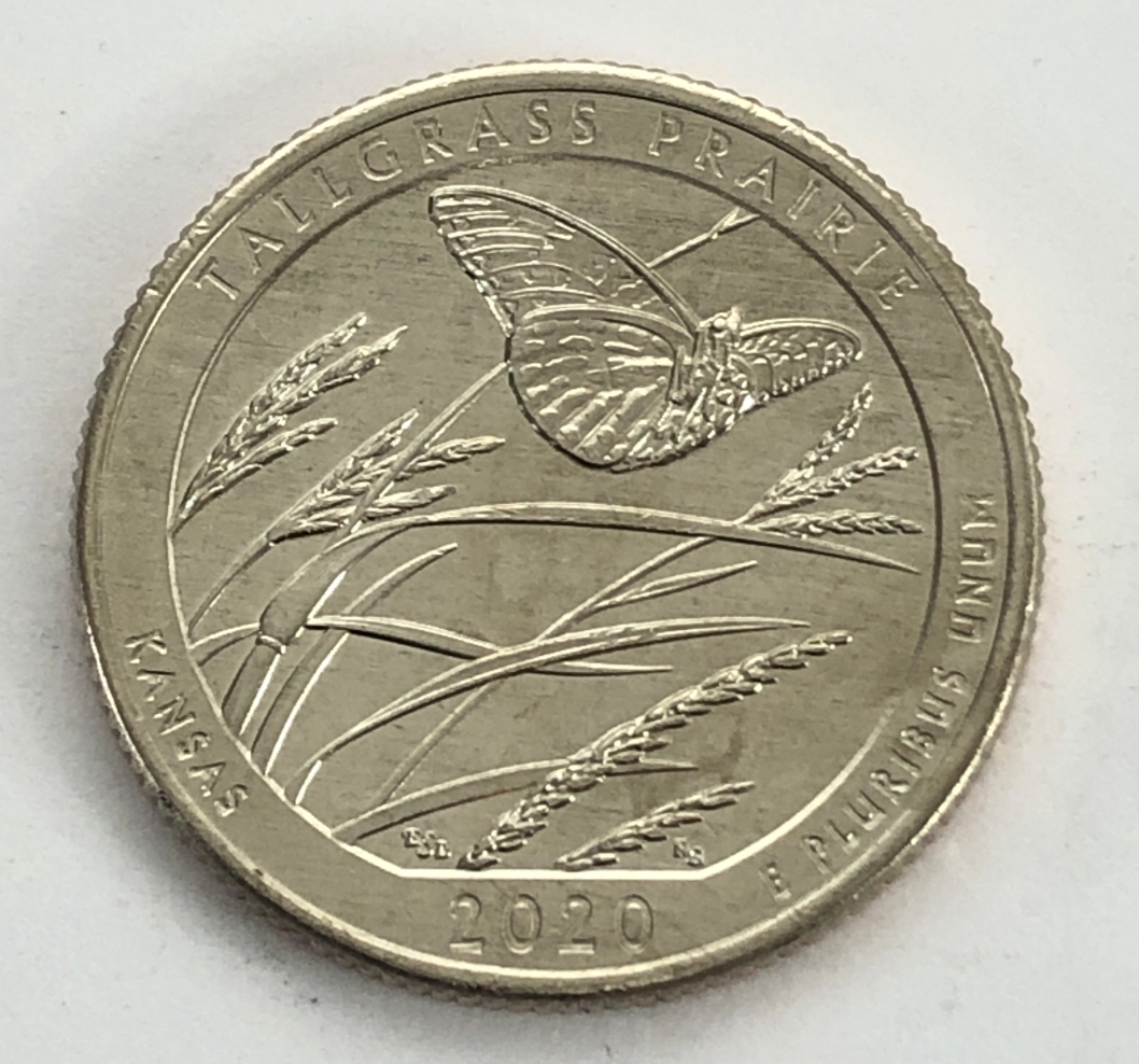 SCARCE MINT MARK*2020-W Tallgrass Prairie, KS Commemorative Quarter ...