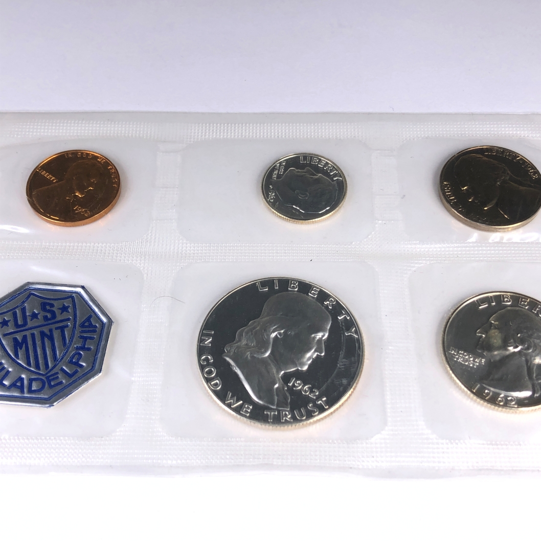 Sealed over 60 years! 1962 SILVER PROOF Coin Set from Philadelphia Mint ...