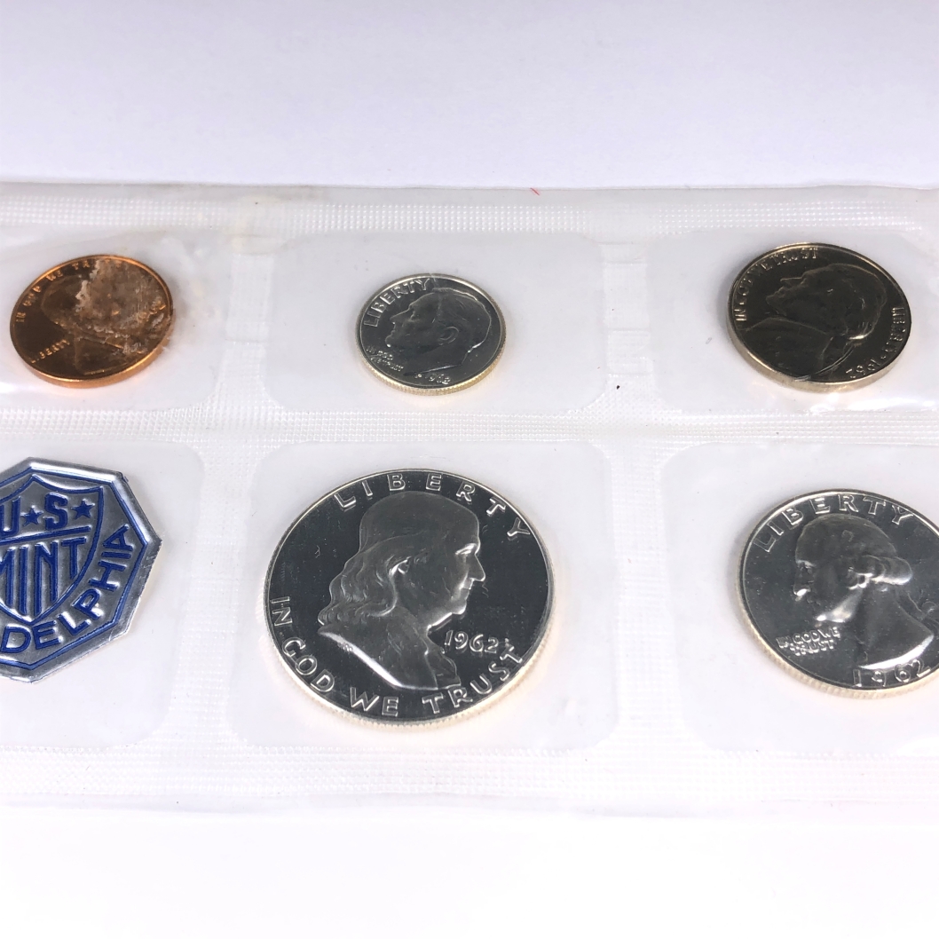 Sealed over 60 years! 1962 SILVER PROOF Coin Set from Philadelphia Mint ...