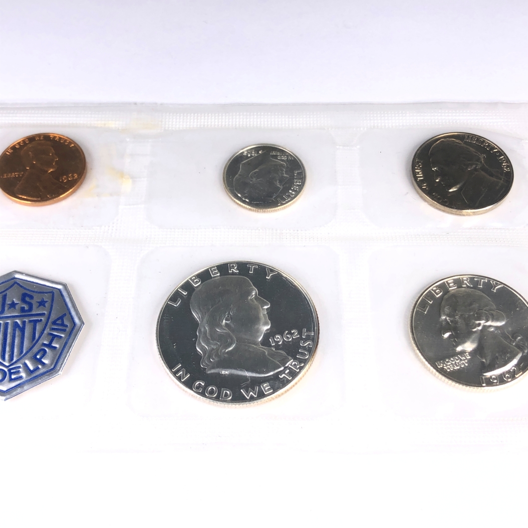 Sealed over 60 years! 1962 SILVER PROOF Coin Set from Philadelphia Mint ...