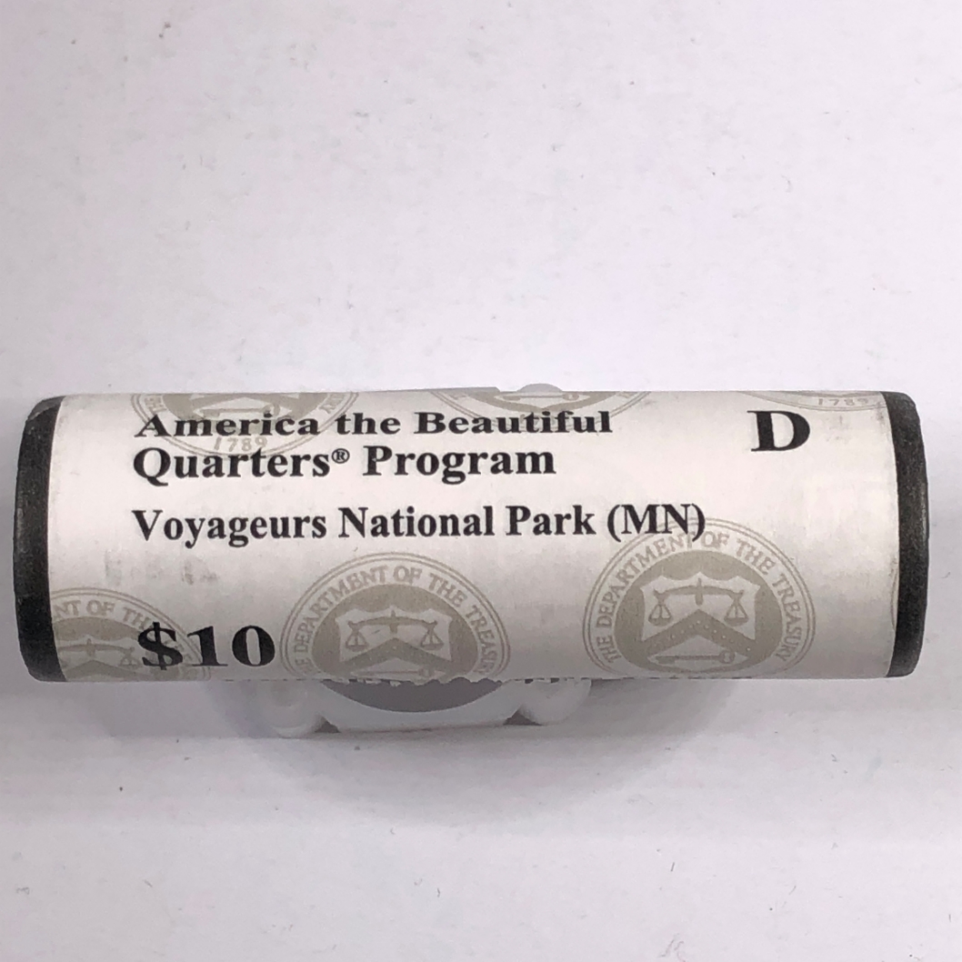 SEALED/UNOPENED US Mint 2018-D $10 Roll of Voyageurs National Park ...