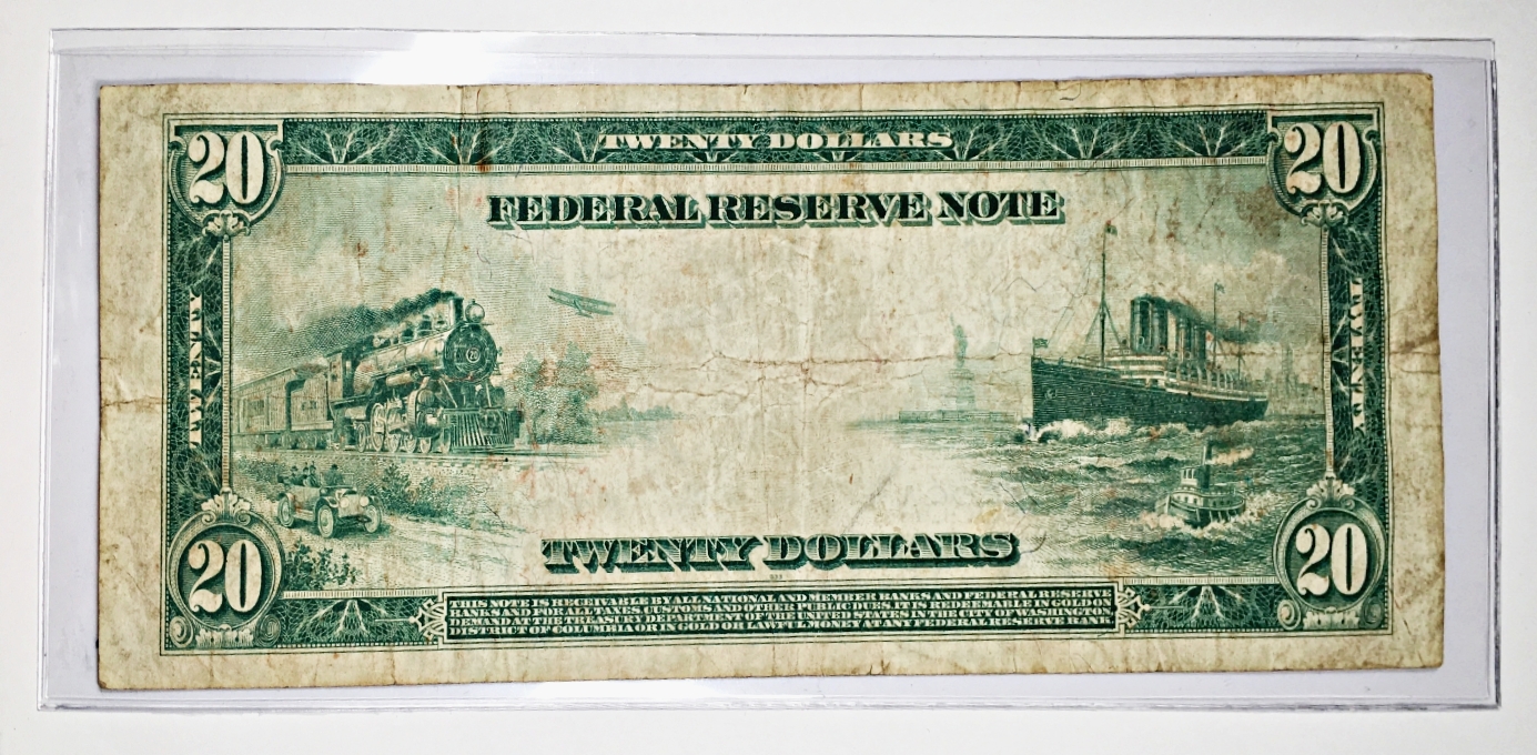 Series 1914 $20 Chicago Federal Reserve Note WWI ERA | Property Room