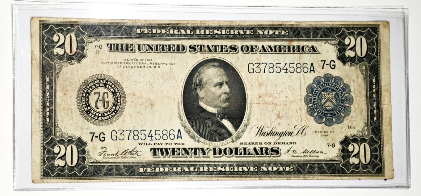 Series 1914 $20 Chicago Federal Reserve Note WWI ERA | Property Room