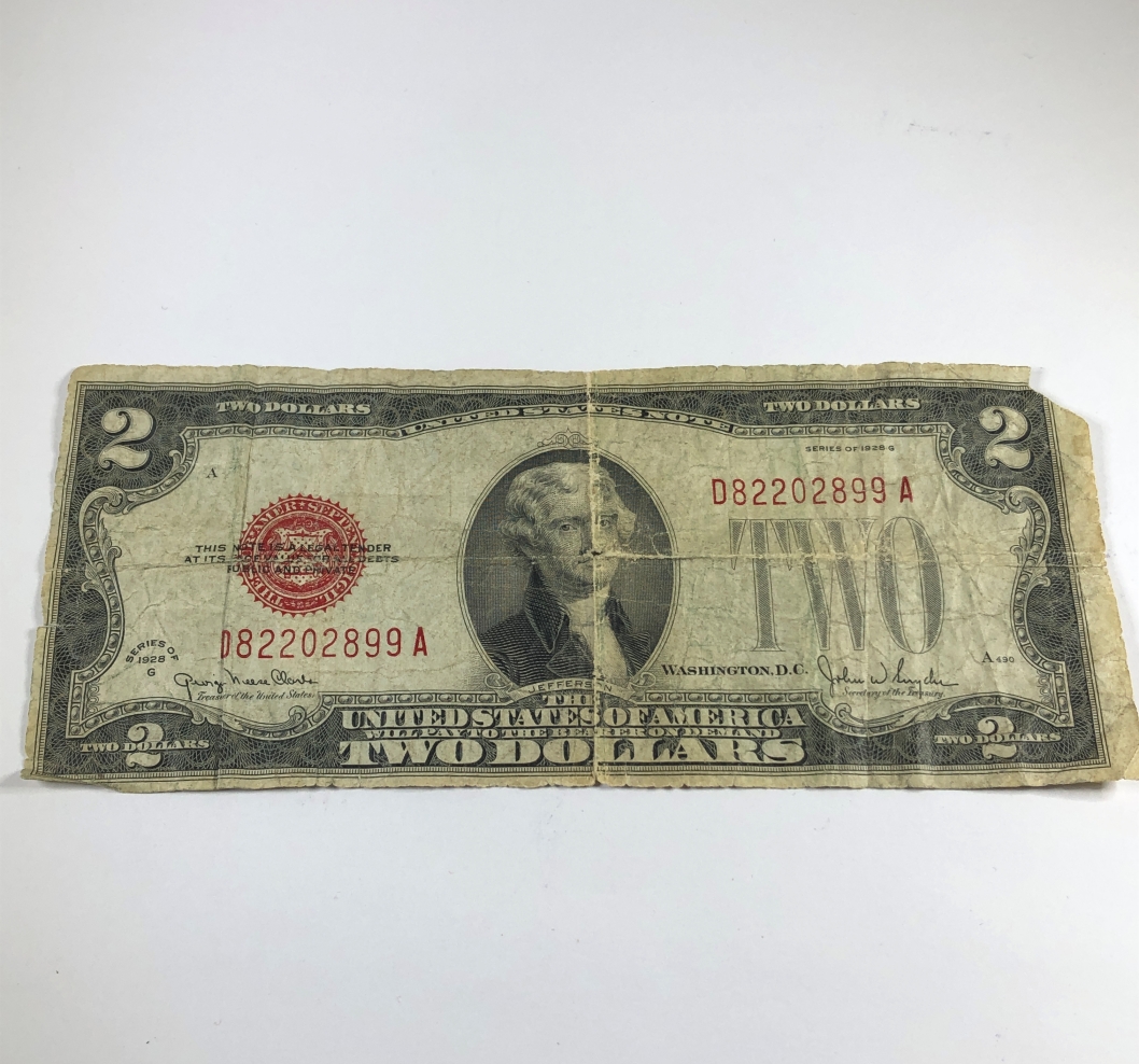 Series 1928G $2 United States Red Note*Circulated | Property Room