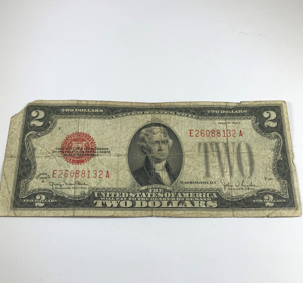 Series 1928G $2 United States Red Note*Circulated | Property Room