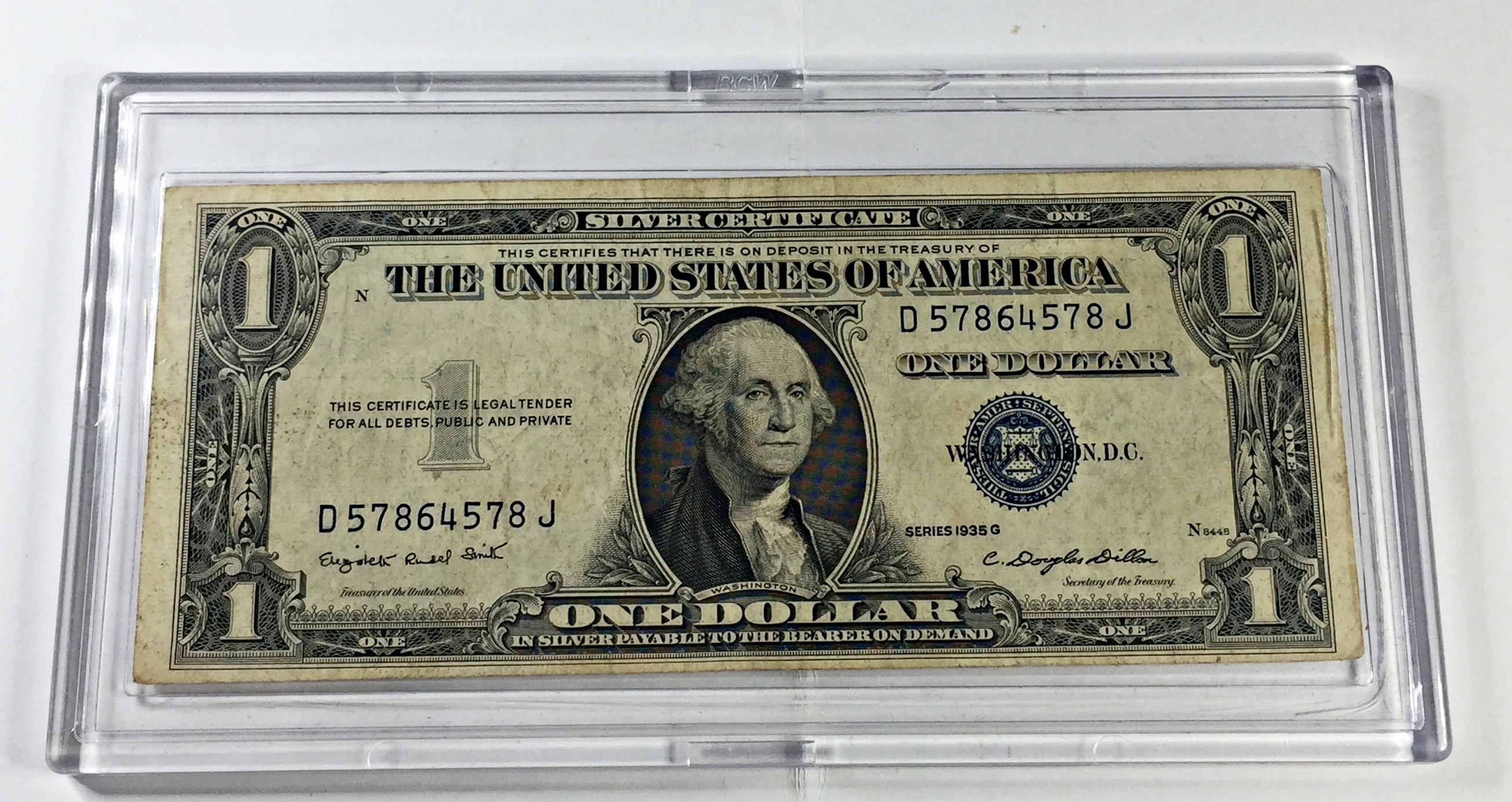 Series 1935G $1 Silver Certificate*With Motto Variety*Circulated*In ...