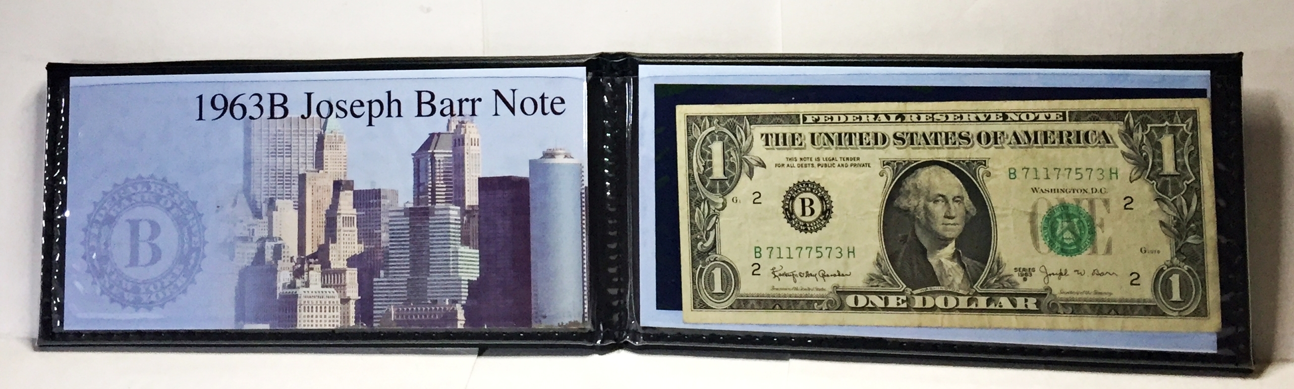 Series 1963B $1 Joseph Barr Federal Reserve Note*New York, NY ...