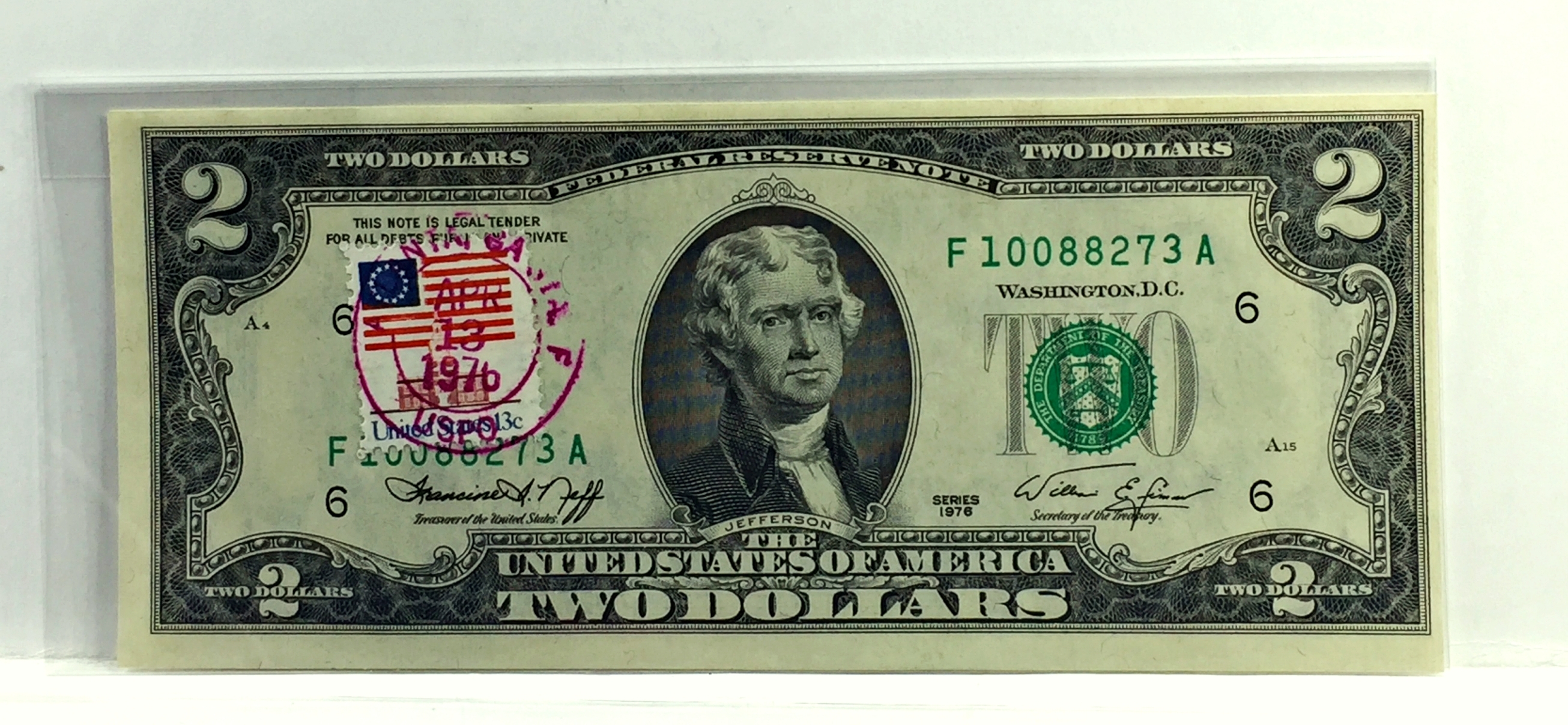 Series 1976 United States Bicentennial $2 Federal Reserve Note; Atlanta ...