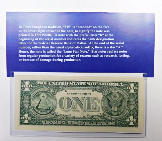 Series 2006 $1 STAR NOTE REPLACEMENT ERROR Federal Reserve Note*Dallas ...