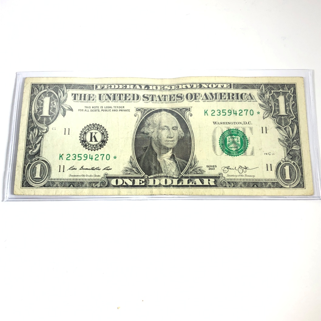 Series 2013 $1 Federal Reserve STAR NOTE REPLACEMENT ERROR; Dallas, TX ...
