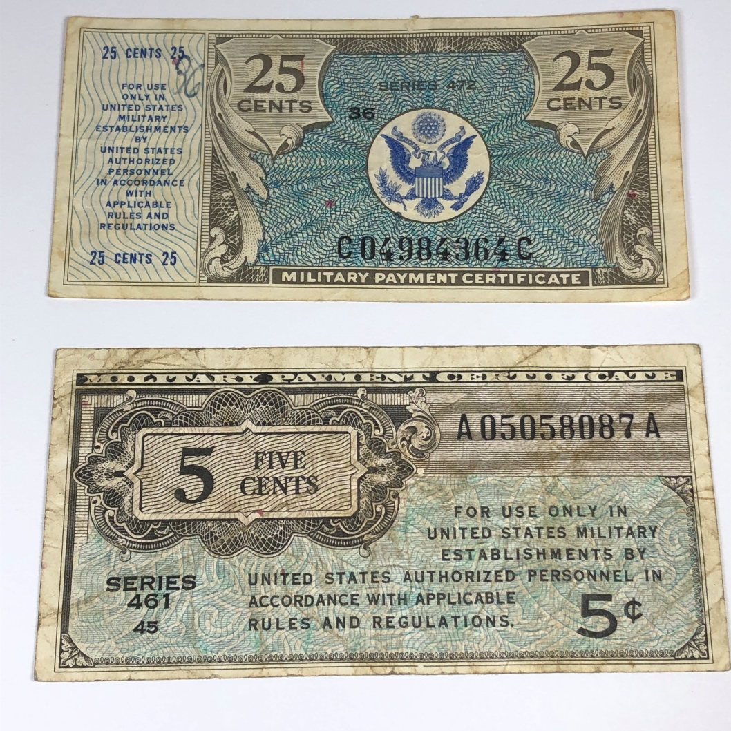 Series 472 25 Cents and Series 461 5 Cents Military Payment ...
