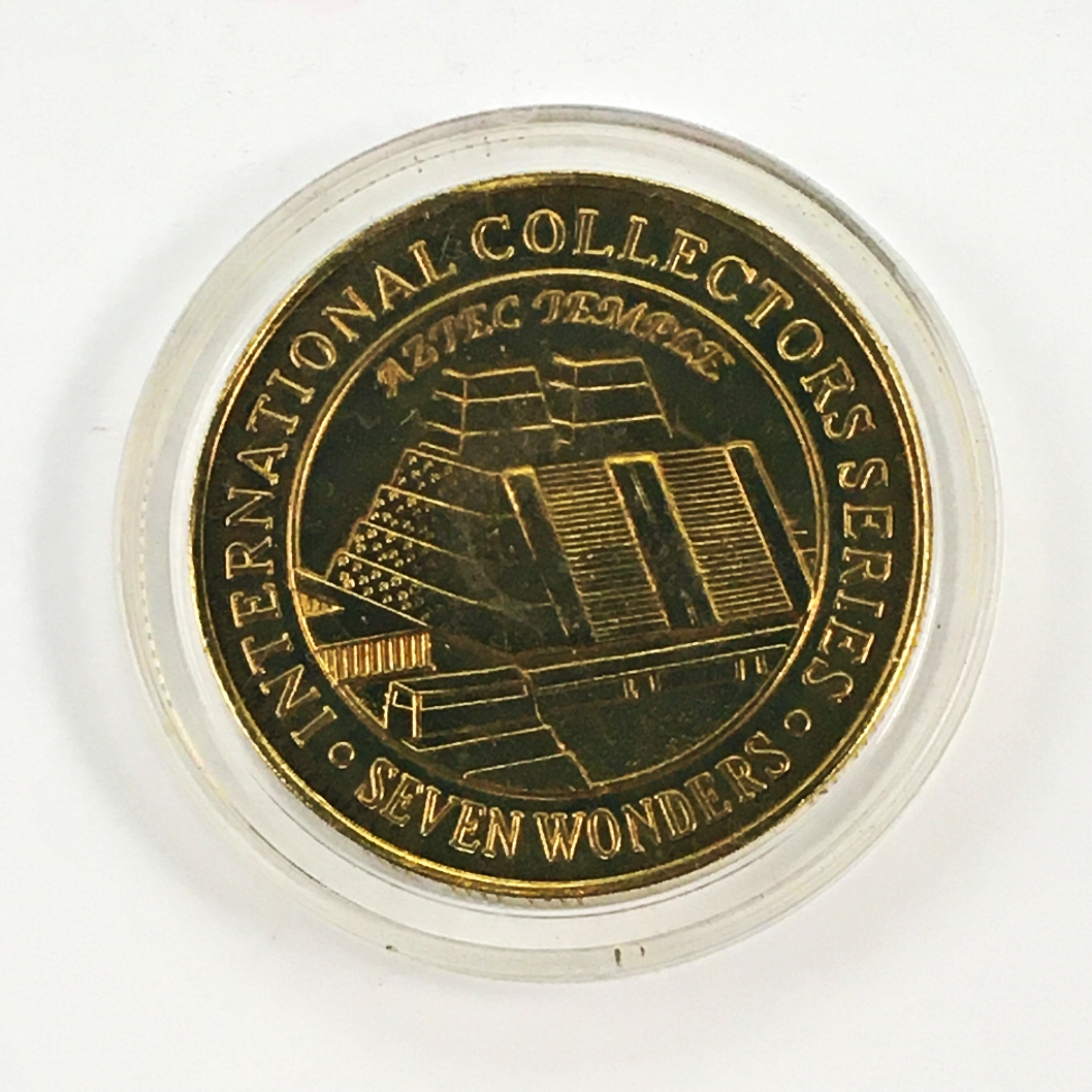 Seven Natural Wonders of the World*AZTEC TEMPLE*1-1/2" 24K Gold Layered ...