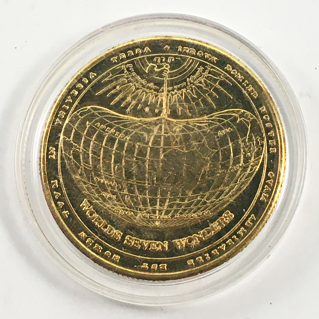 Seven Natural Wonders of the World*AZTEC TEMPLE*1-1/2" 24K Gold Layered ...