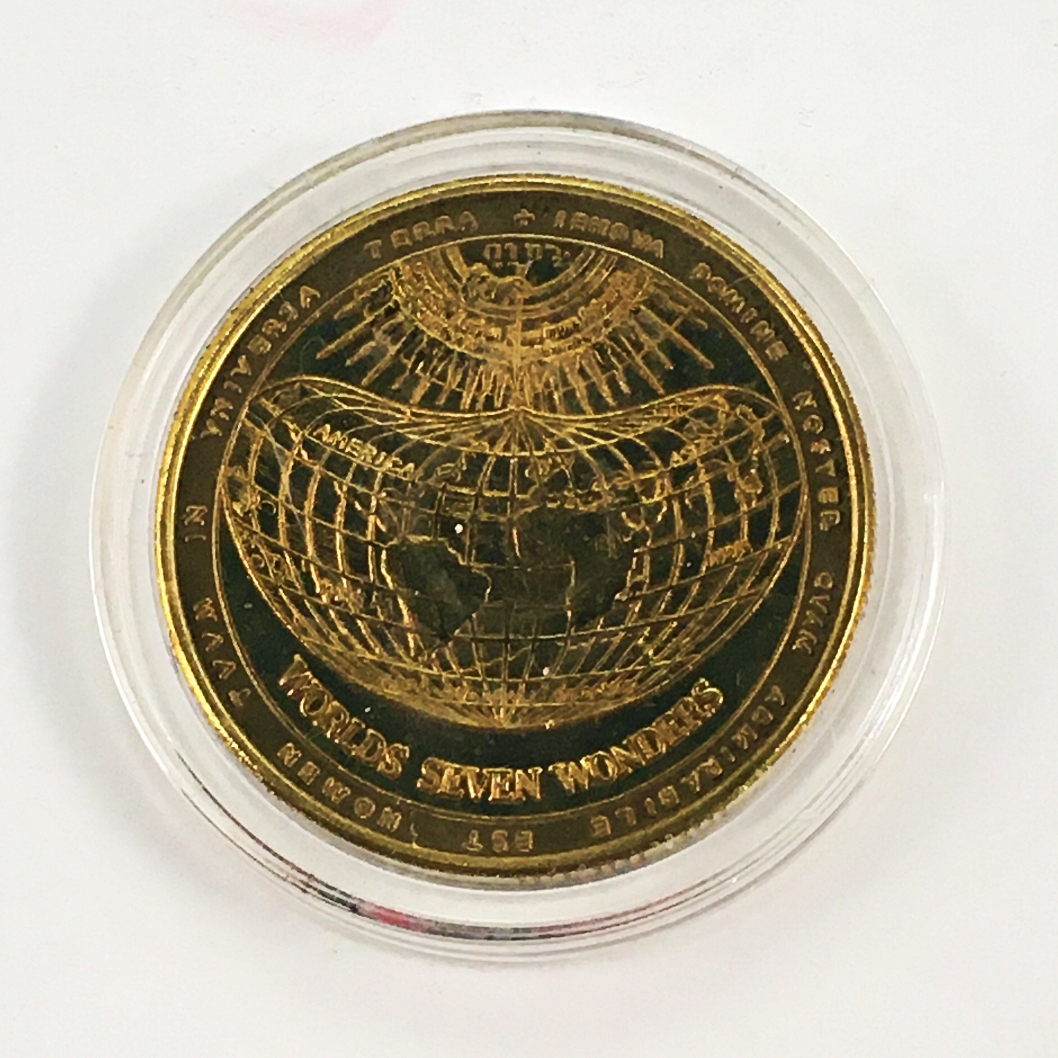 Seven Natural Wonders of the World*AZTEC TEMPLE*1-1/2" 24K Gold Layered ...