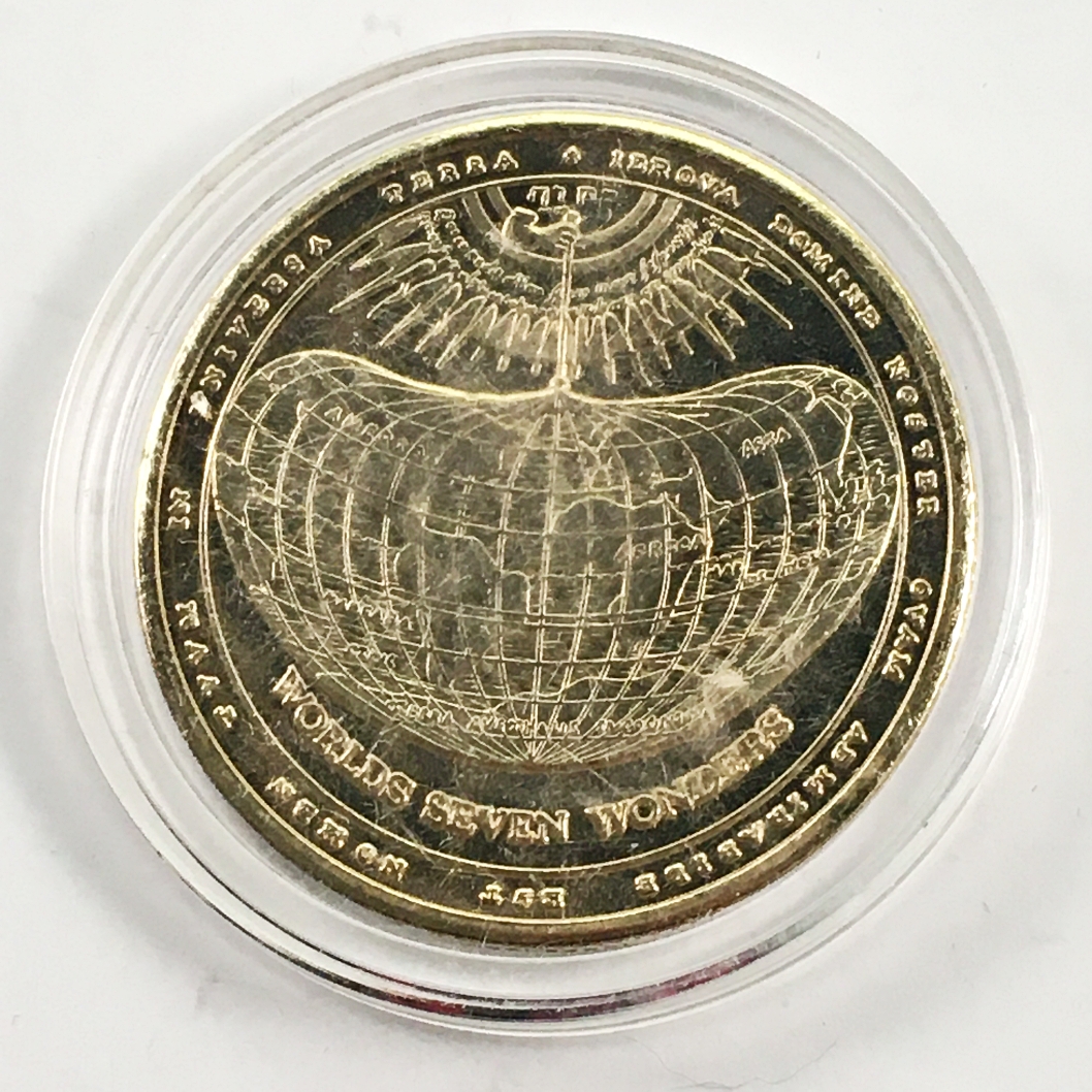 Seven Natural Wonders of the World*PARTHENON*1-1/2" 24K Gold Layered ...