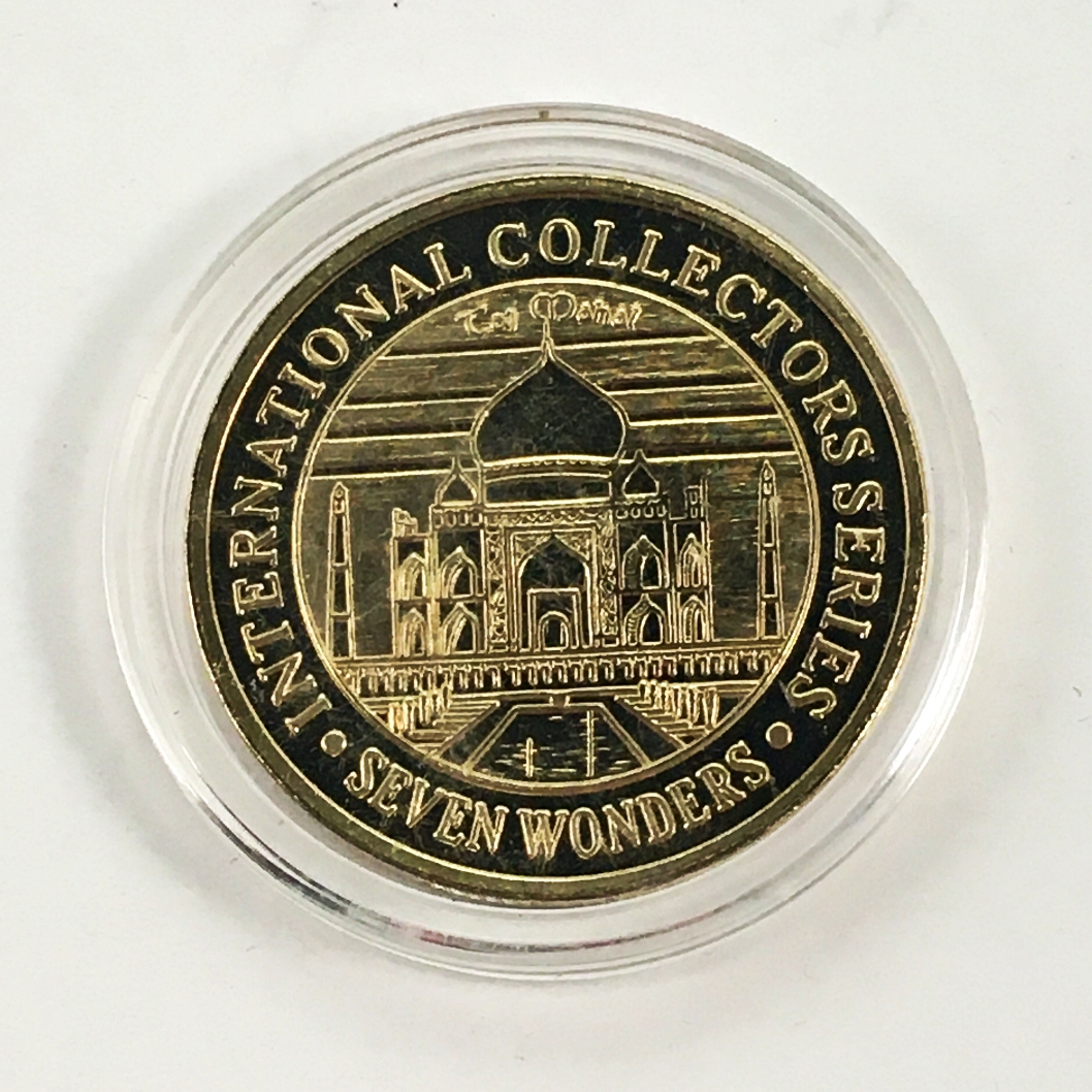 Seven Natural Wonders of the World*TAJ MAHAL*1-1/2" 24K Gold Layered ...
