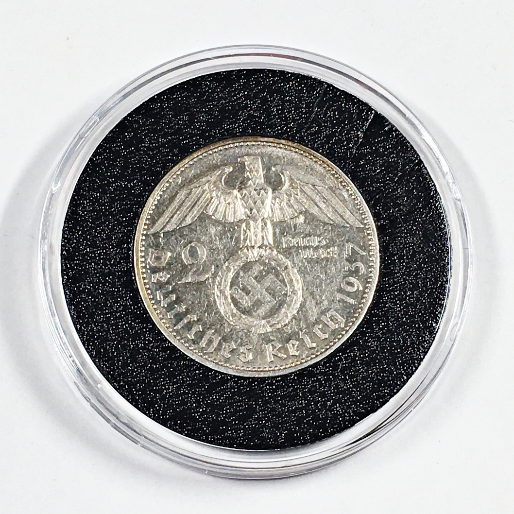 SILVER 1937 2 Reich's Mark WWII ERA GERMANY | Property Room