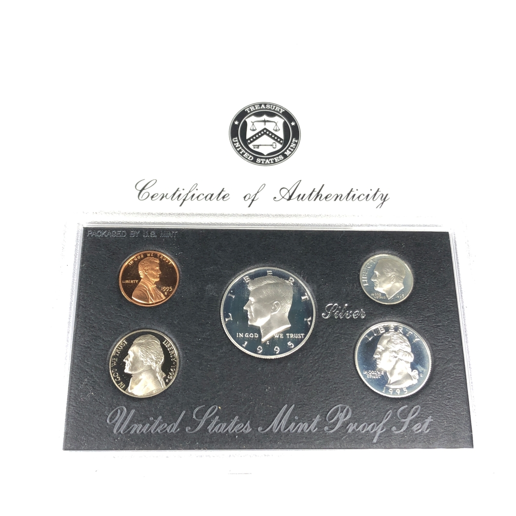 Silver 1995 Proof Set in Original Government Packaging KEY DATE | Property Room