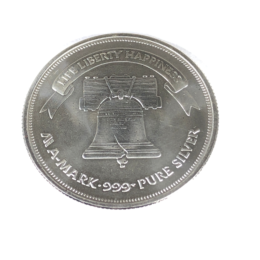 Silver 1oz 999 Fine Bullion Round A-Mark Liberty Bells Vintage and ...