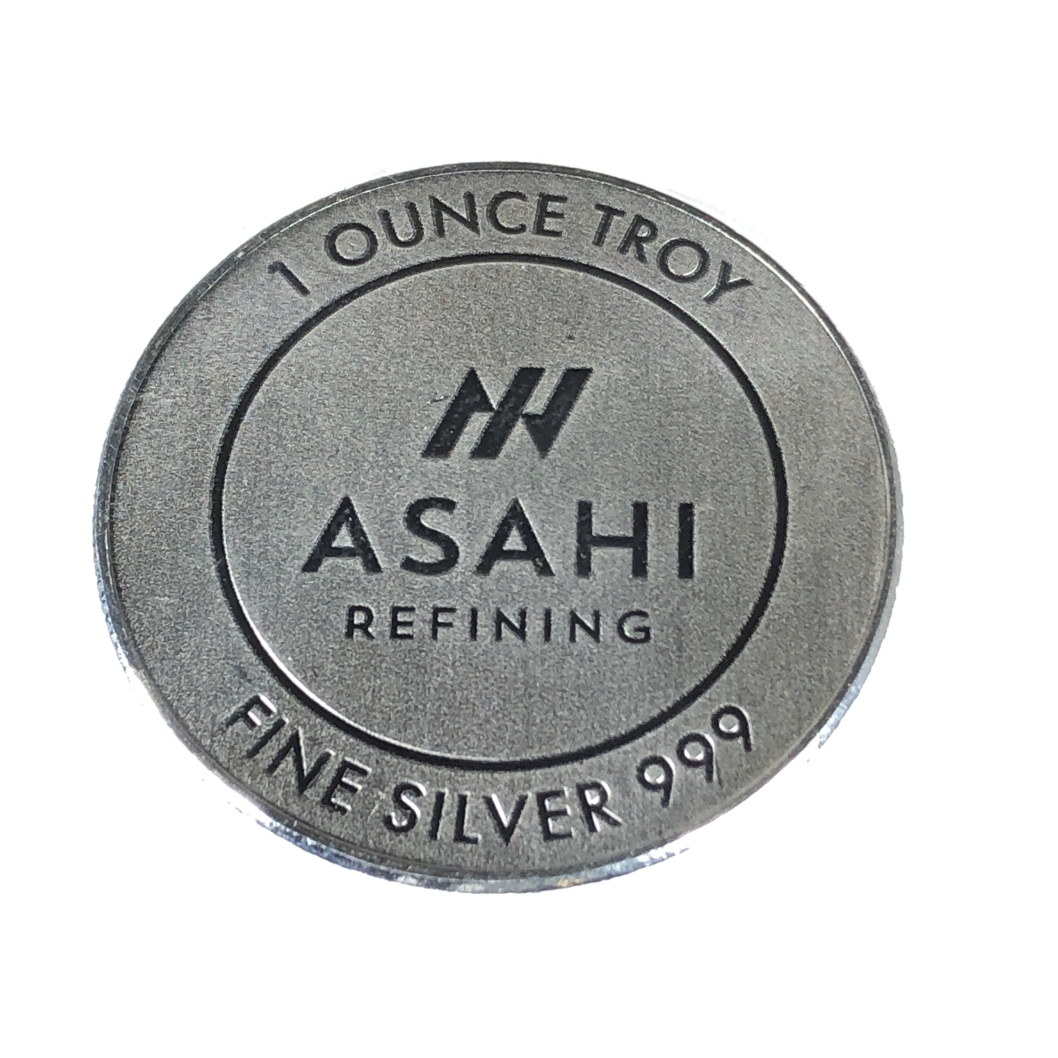 Silver 1oz 999 Fine Bullion Round Asahi Refining Repeating Logo ...
