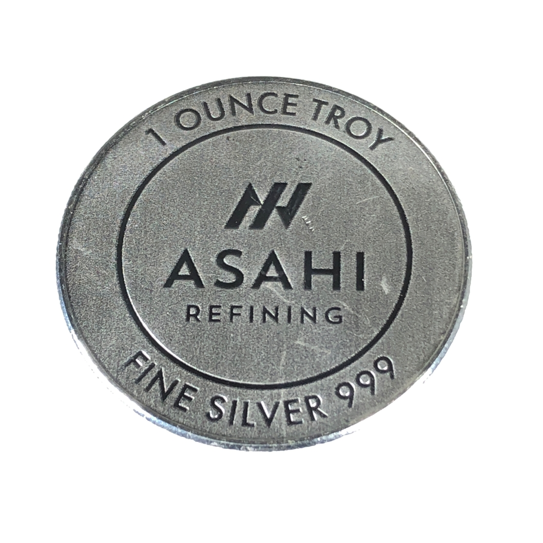 Silver 1oz 999 Fine Bullion Round Asahi Refining Repeating Logo ...
