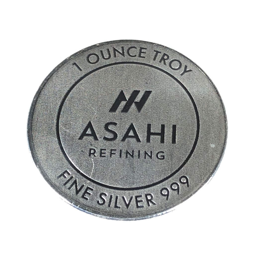 Silver 1oz 999 Fine Bullion Round Asahi Refining Repeating Logo ...