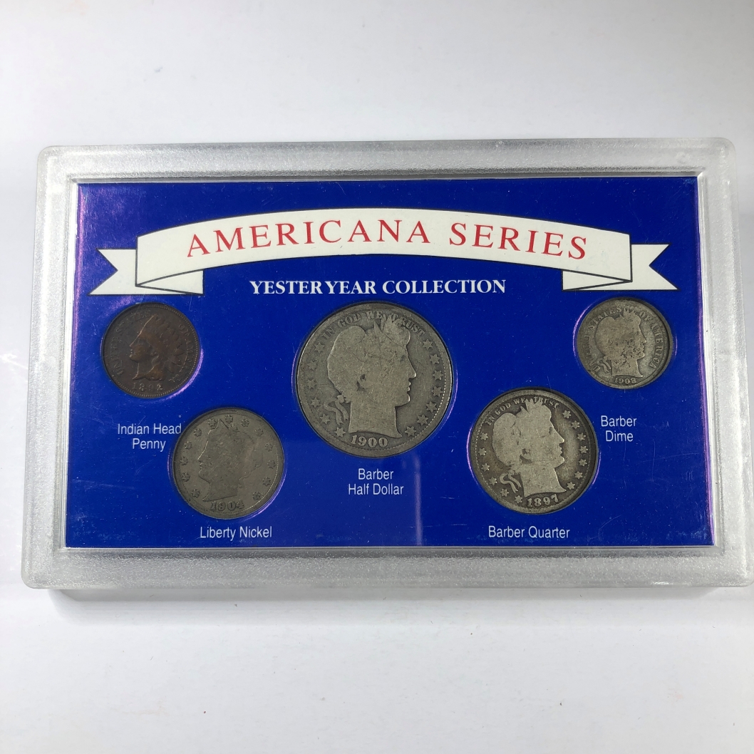 Silver Coins: 1900 Barber 50c, 1897 Barber 25c, 1908 Barber 10c*PLUS ...