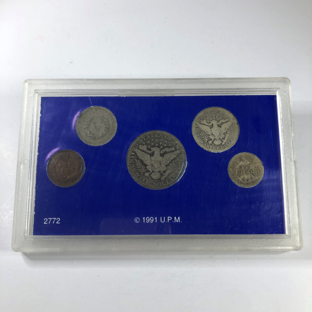 Silver Coins: 1908-O Barber 50c, 1909-D Barber 25c & 1911-D Barber 10c ...