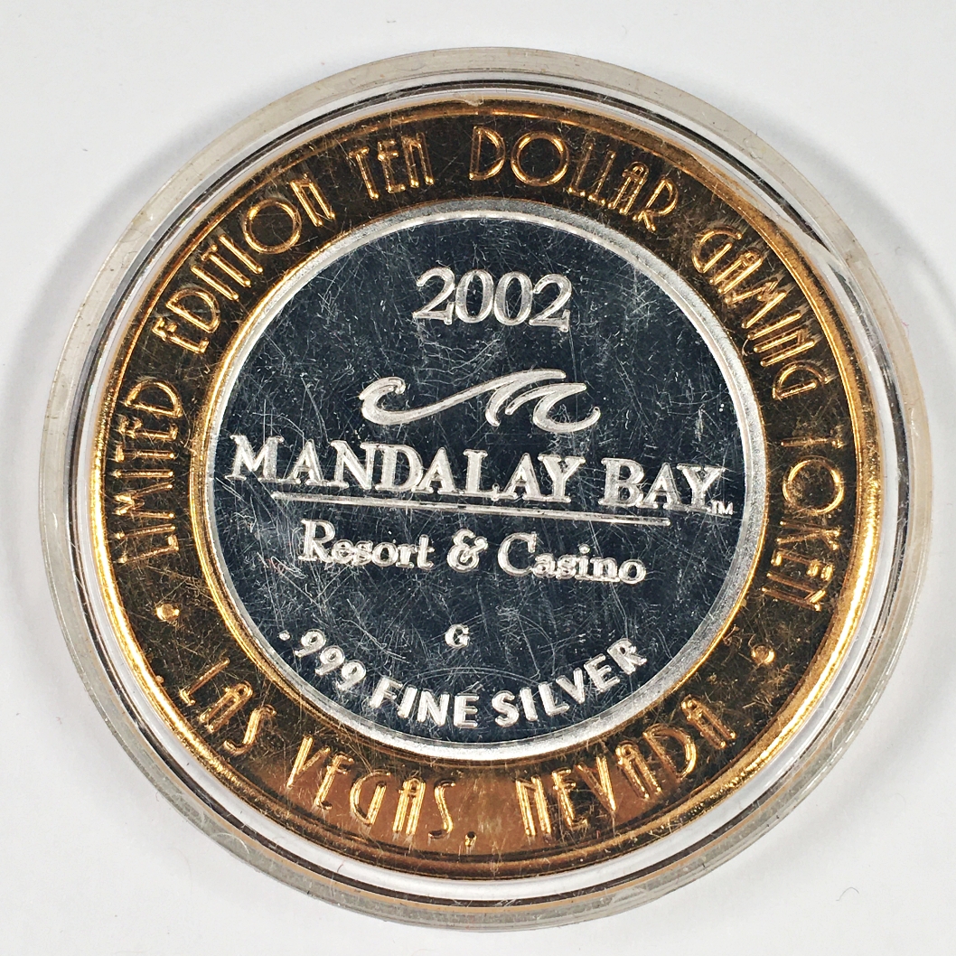 SILVER STRIKE*2002 Mandalay Bay $10 Gaming Token*Las Vegas*.999 Fine ...