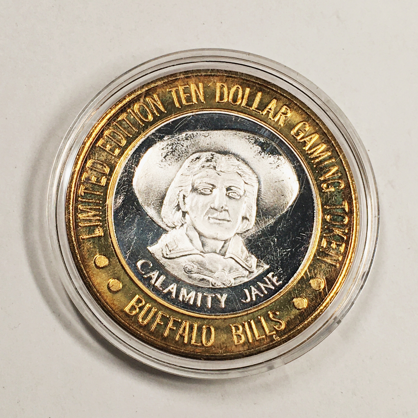 SILVER STRIKE*BUFFALO BILL'S; Jean, NV $10 Silver Gaming Token*Calamity ...