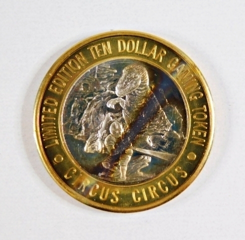 SILVER STRIKE*Circus Circus $10 Gaming Token*.999 Fine Silver*Las Vegas ...