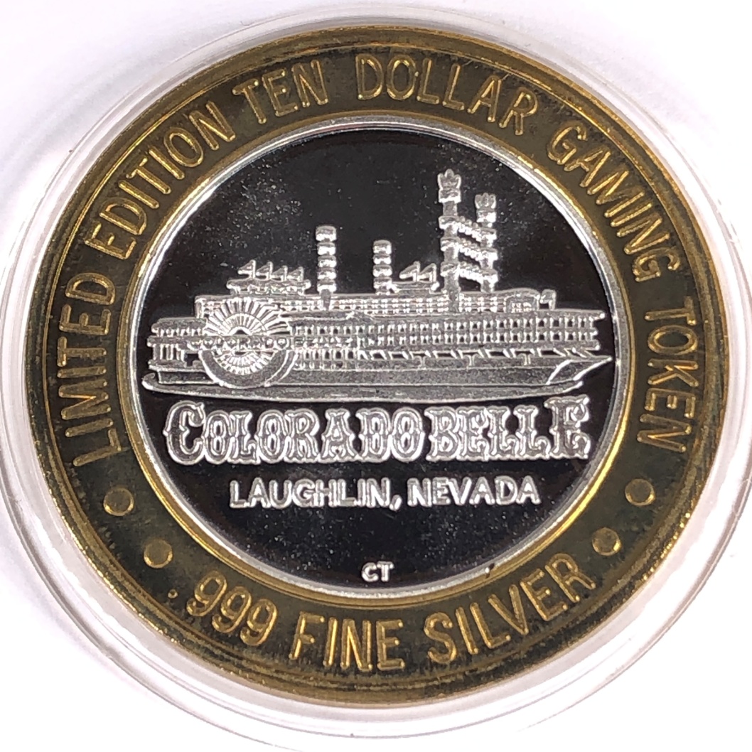 SILVER STRIKE*Colorado Belle; Laughlin, NV $10 .999 Fine Silver Gaming ...