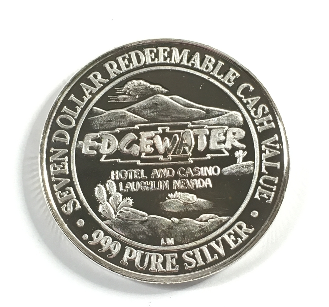 SILVER STRIKE*Edgewater; Laughlin, NV $7 Silver Gaming Token*0.65oz ...