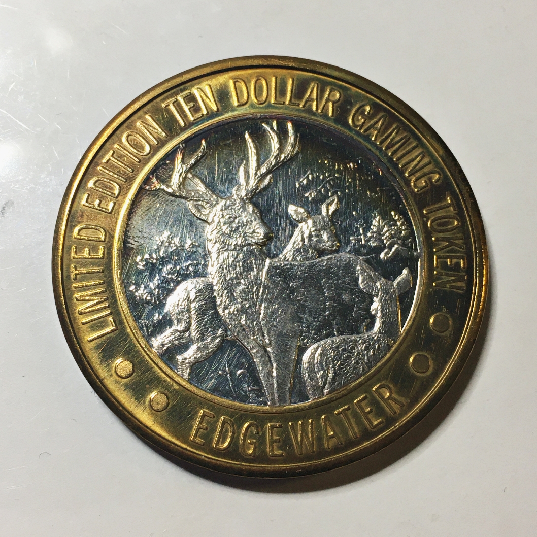 SILVER STRIKE*Edgewater; Laughlin, NV*Deer*$10 Proof Silver Gaming ...
