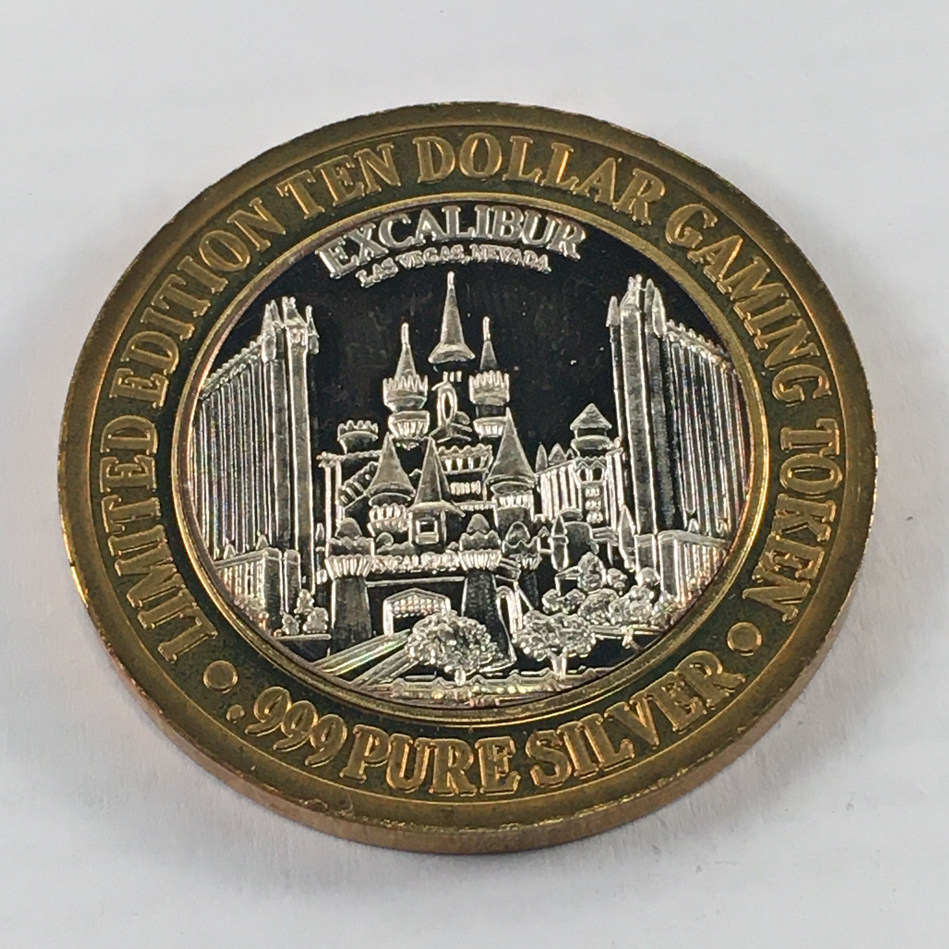 SILVER STRIKE*Excalibur; Las Vegas, NV $10 Silver Gaming Token ...