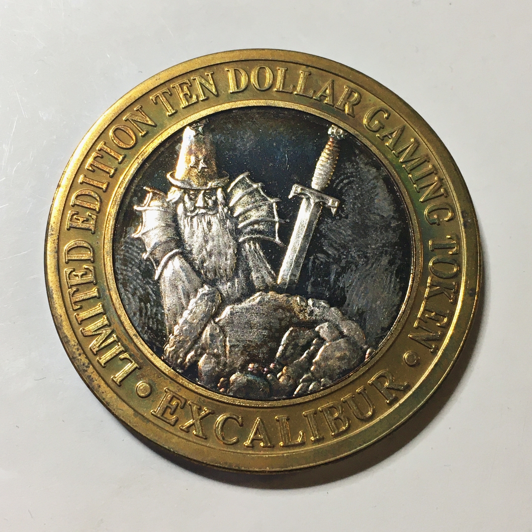 SILVER STRIKE*Excalibur; Las Vegas, NV*$10 Proof Silver Gaming Token ...