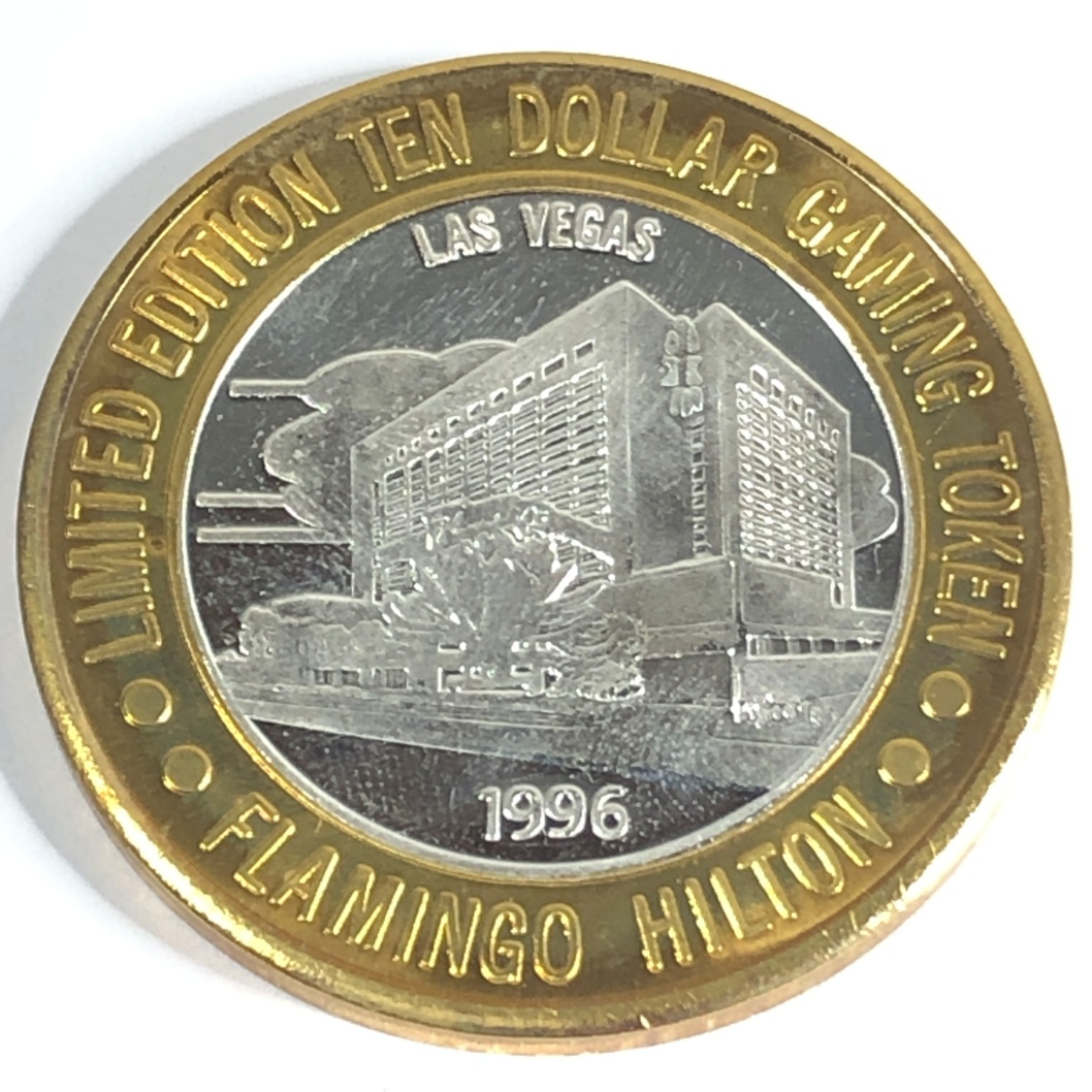 SILVER STRIKE*Flamingo; Las Vegas, NV $10 .999 Fine Silver Gaming Token ...