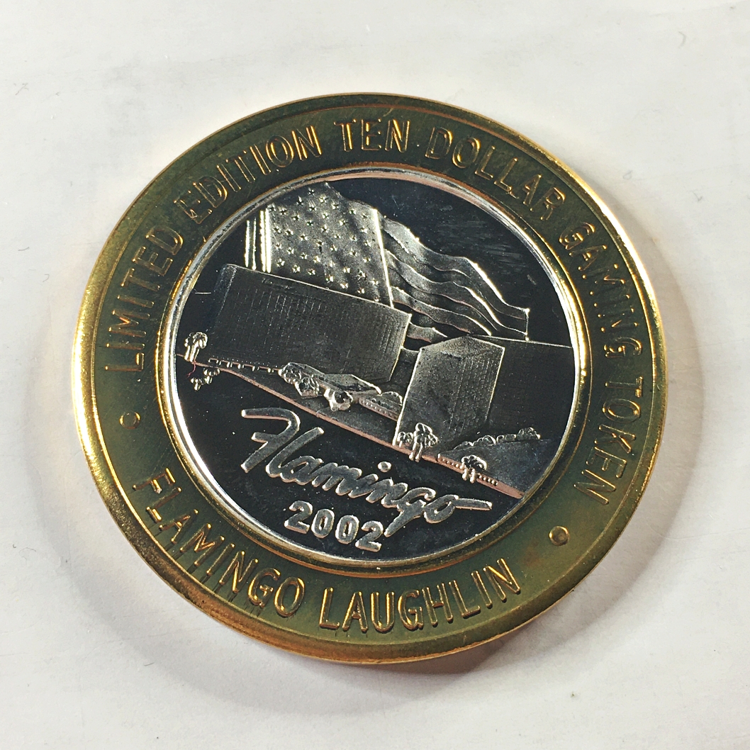SILVER STRIKE*Flamingo; Laughlin, NV $10 Proof Silver Gaming Token ...