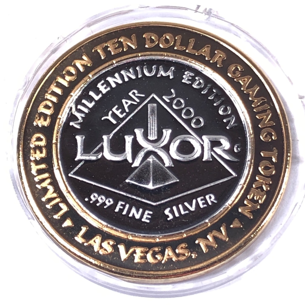 SILVER STRIKE*Luxor; Las Vegas, NV $10 .999 Fine Silver Gaming Token ...