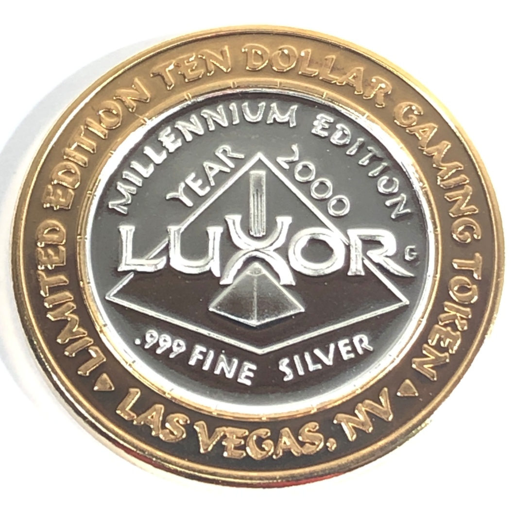 SILVER STRIKE*Luxor; Las Vegas, NV $10 .999 Fine Silver Gaming Token ...