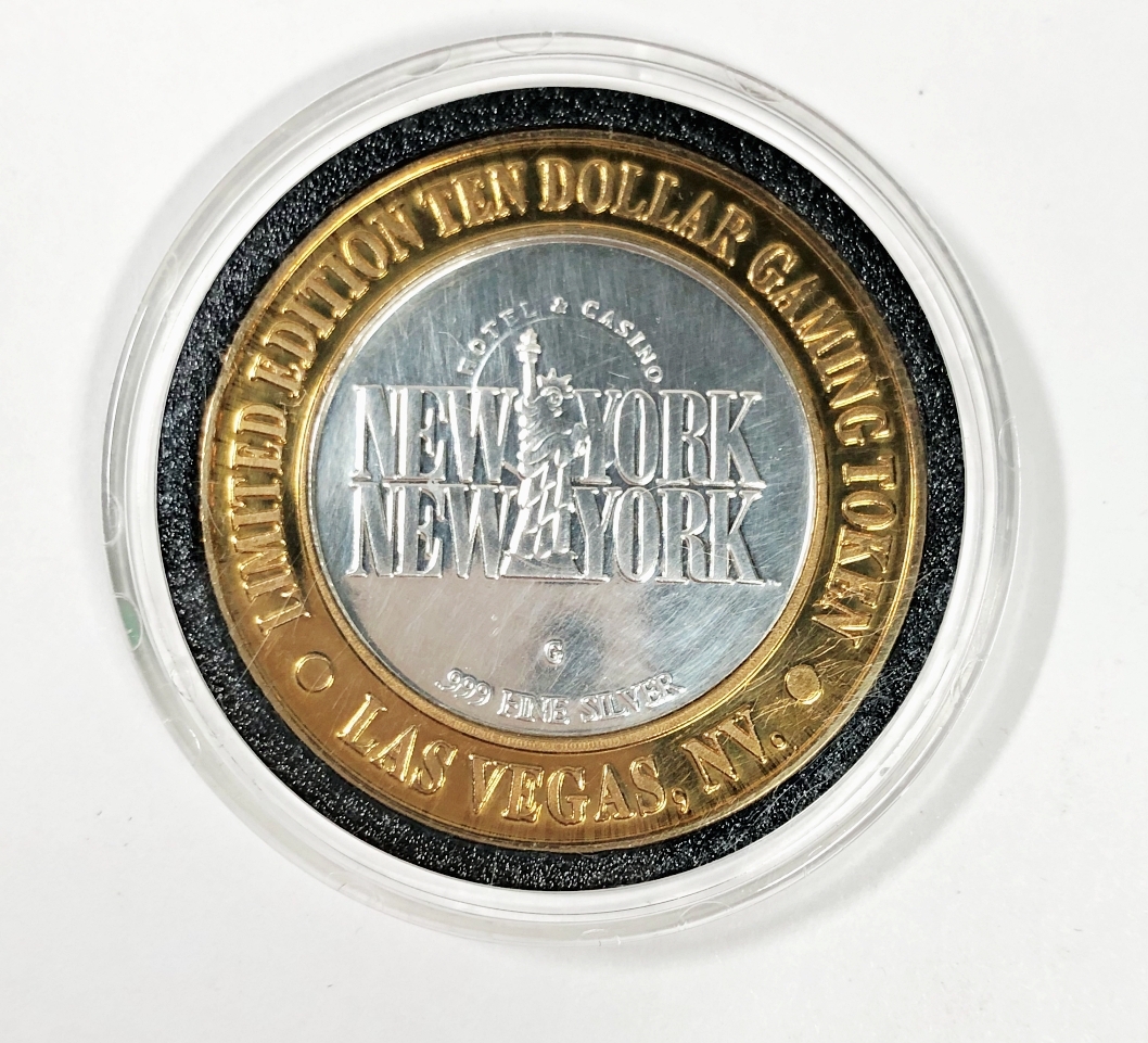 SILVER STRIKE*New York New York; Las Vegas, NV $10 Proof Silver Gaming ...