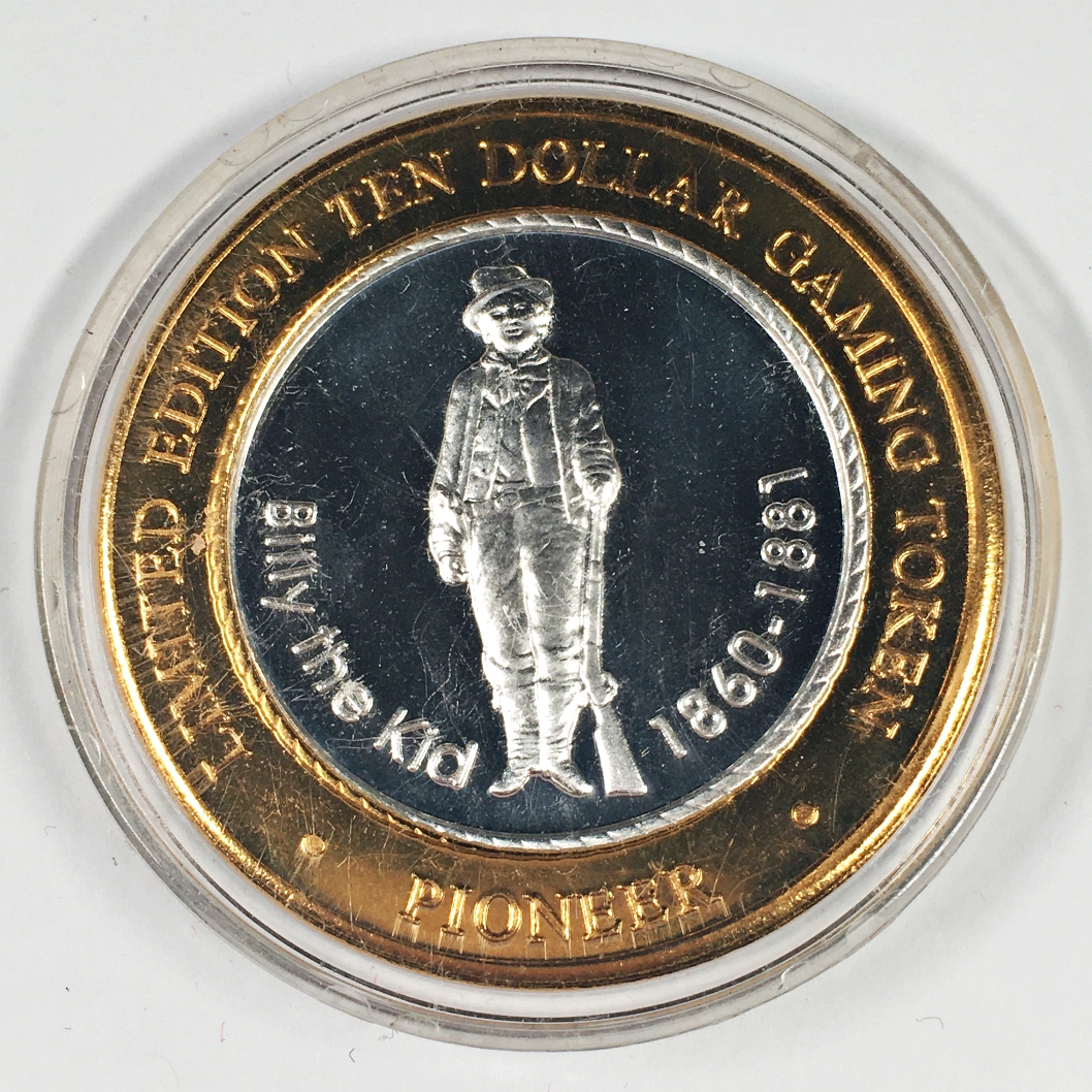 SILVER STRIKE*Pioneer; Billy the Kid $10 Gaming Token*Laughlin*.999 ...
