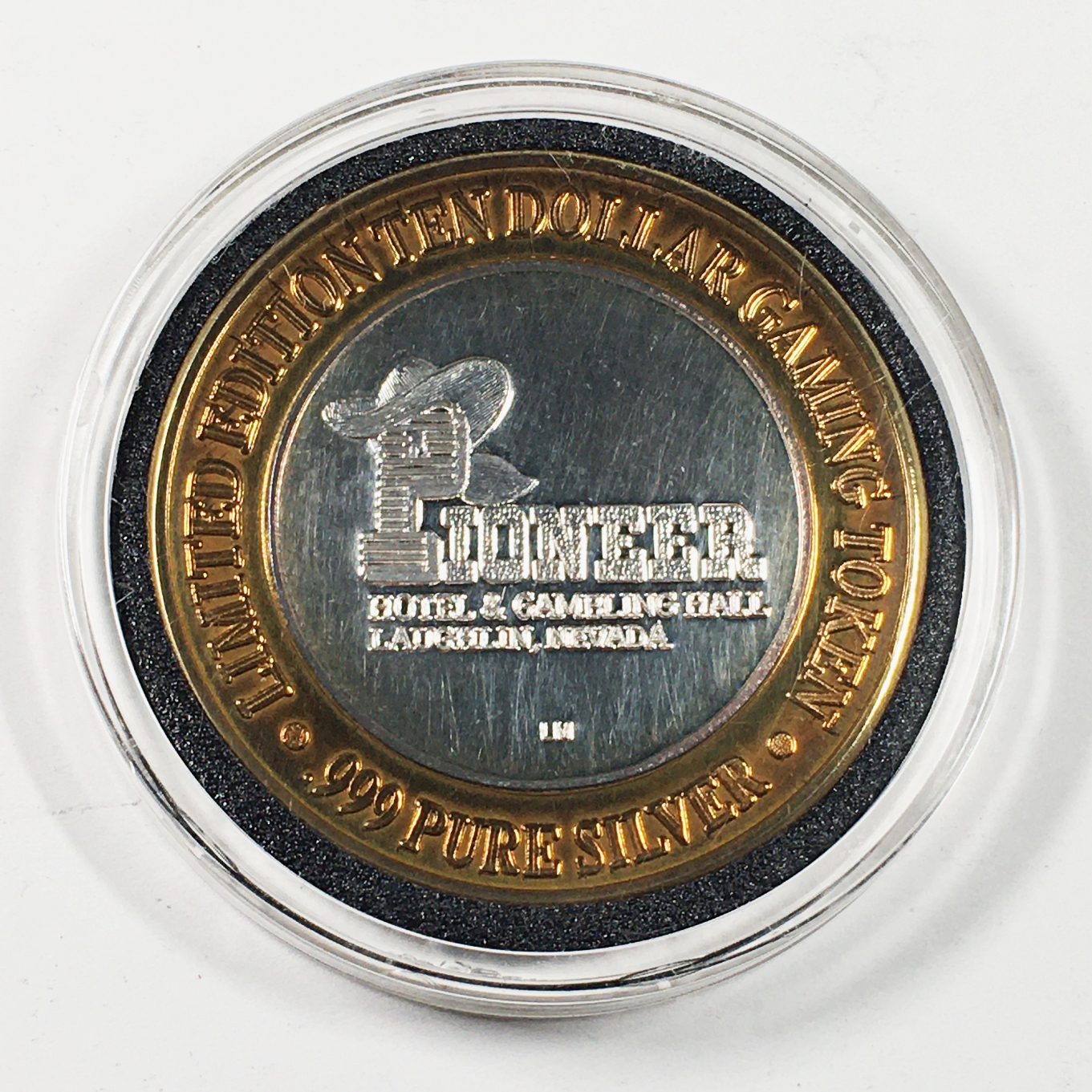 SILVER STRIKE*Pioneer*Laughlin, NV*Cowboy*$10 Proof Silver Gaming Token ...