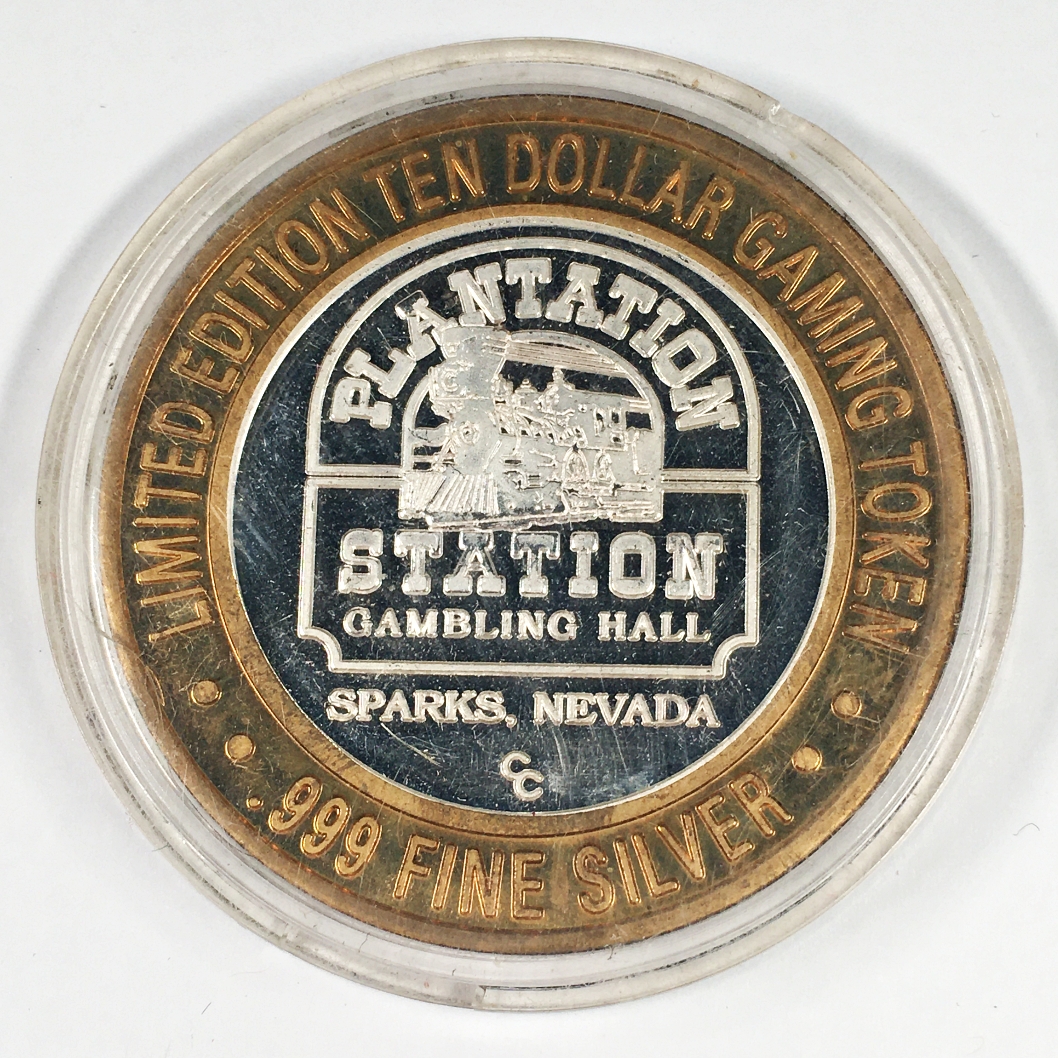 SILVER STRIKE*Plantation Station $10 Gaming Token*Sparks*.999 Fine ...