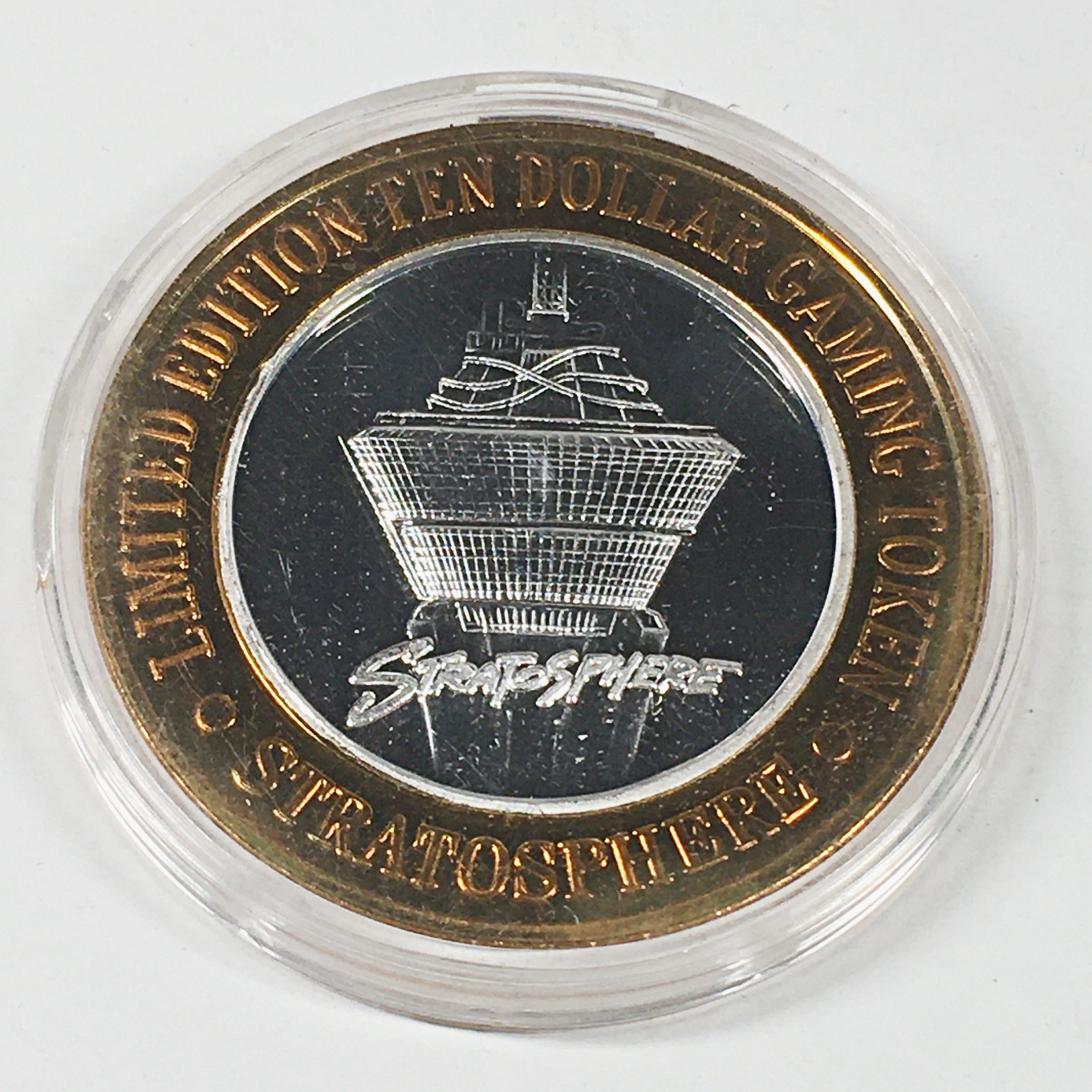SILVER STRIKE*Stratosphere; Las Vegas*$10 Proof Silver Gaming Token ...