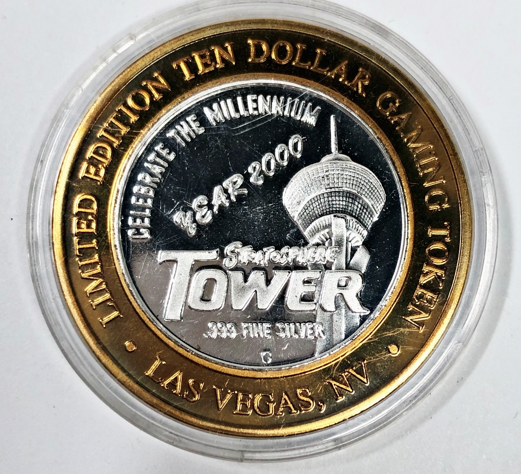 SILVER STRIKE*Stratosphere Tower; Las Vegas, NV $10 Proof Silver Gaming ...