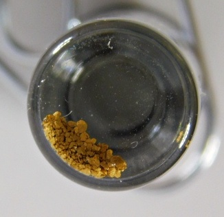 Small Vial w/Pure Gold Flakes in Fluid Suspension | Property Room