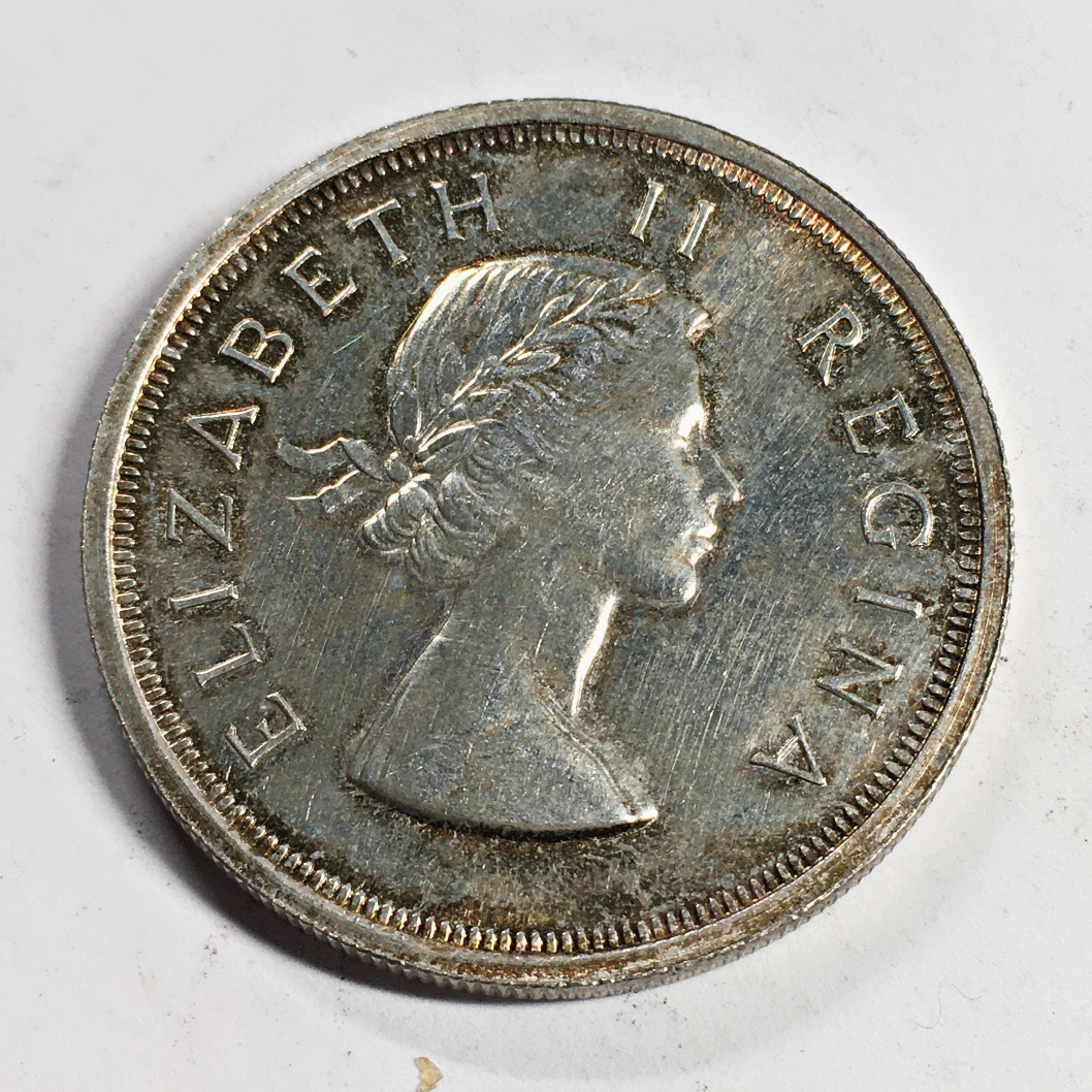 South Africa Elizabeth II 1953 SILVER 5 Shillings Pretoria Mint ...