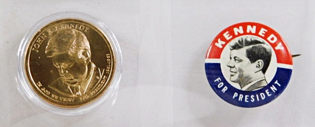 SPECIAL ONE OF A KIND SET!*Vintage Kennedy For President Pin & Kennedy ...