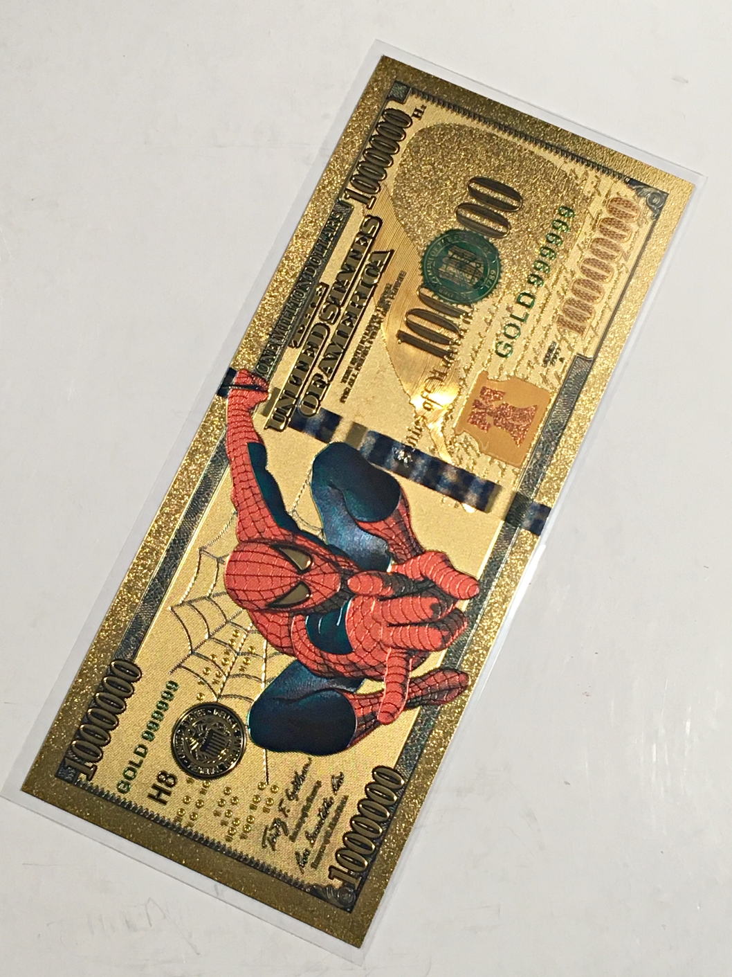 Spiderman Gold Foil One Million Dollar Banknote | Property Room